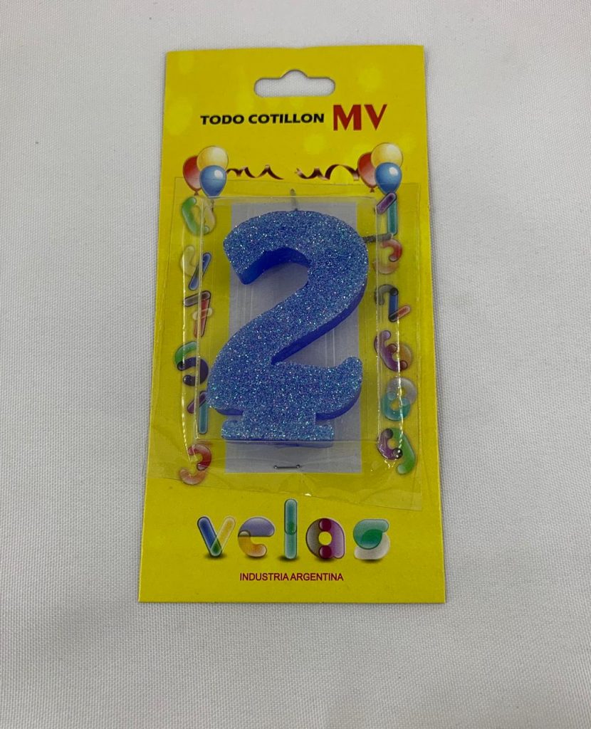 2218-VELA NUMEROTE CON GIBRE X 1 CELESTE "MV" - El Principito